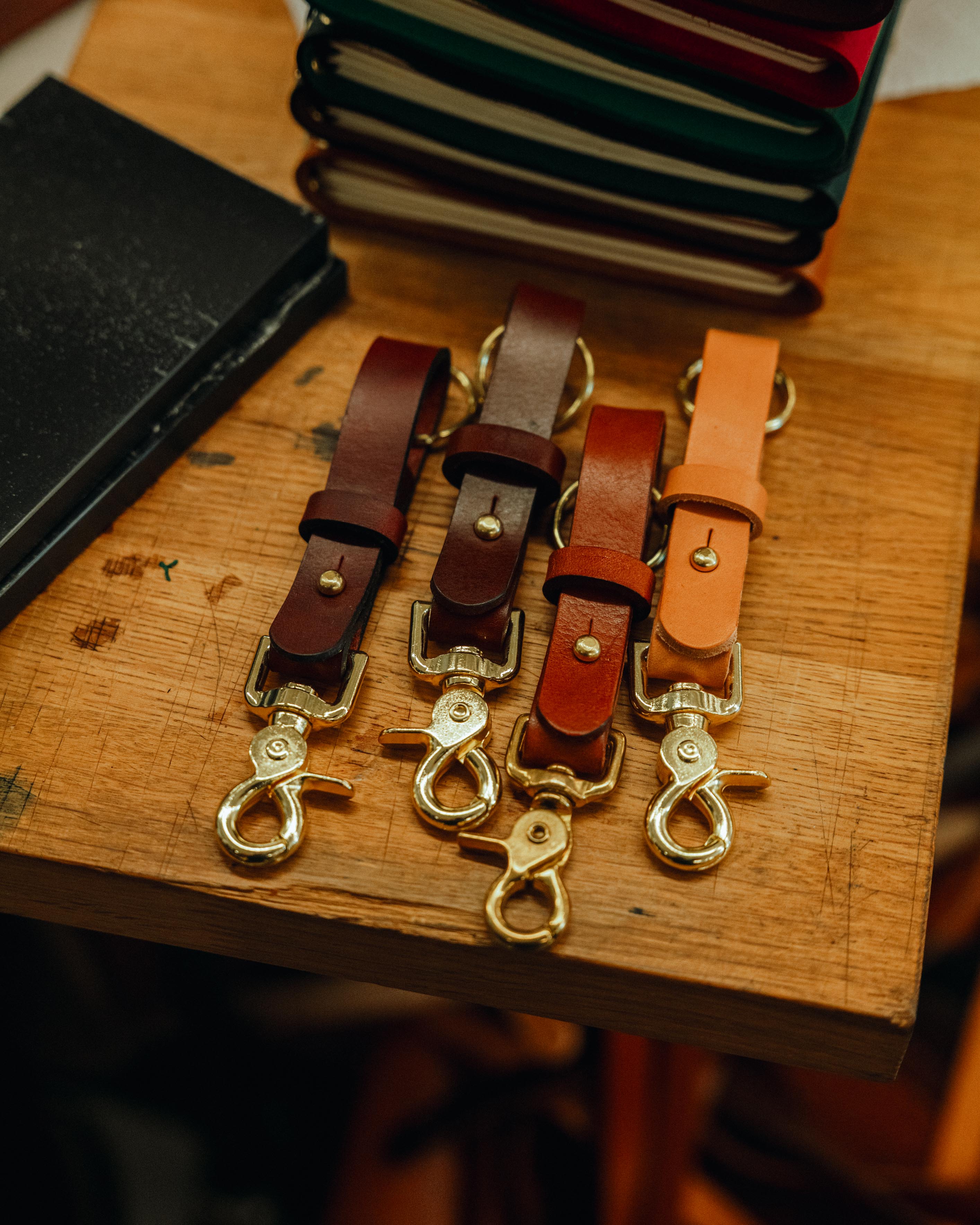 Leather Keychains: Tan Key Lanyard | Leather key rings by KMM & Co.