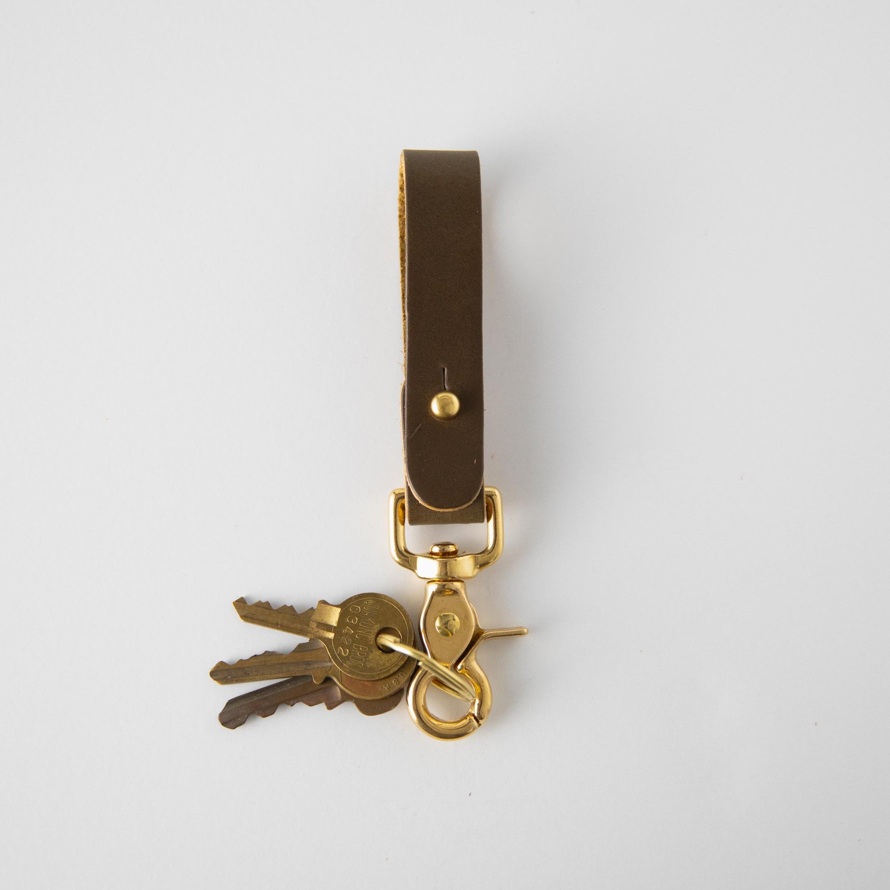 Leather Keychains: Olive Key Lanyard | Leather keychains by KMM & Co.