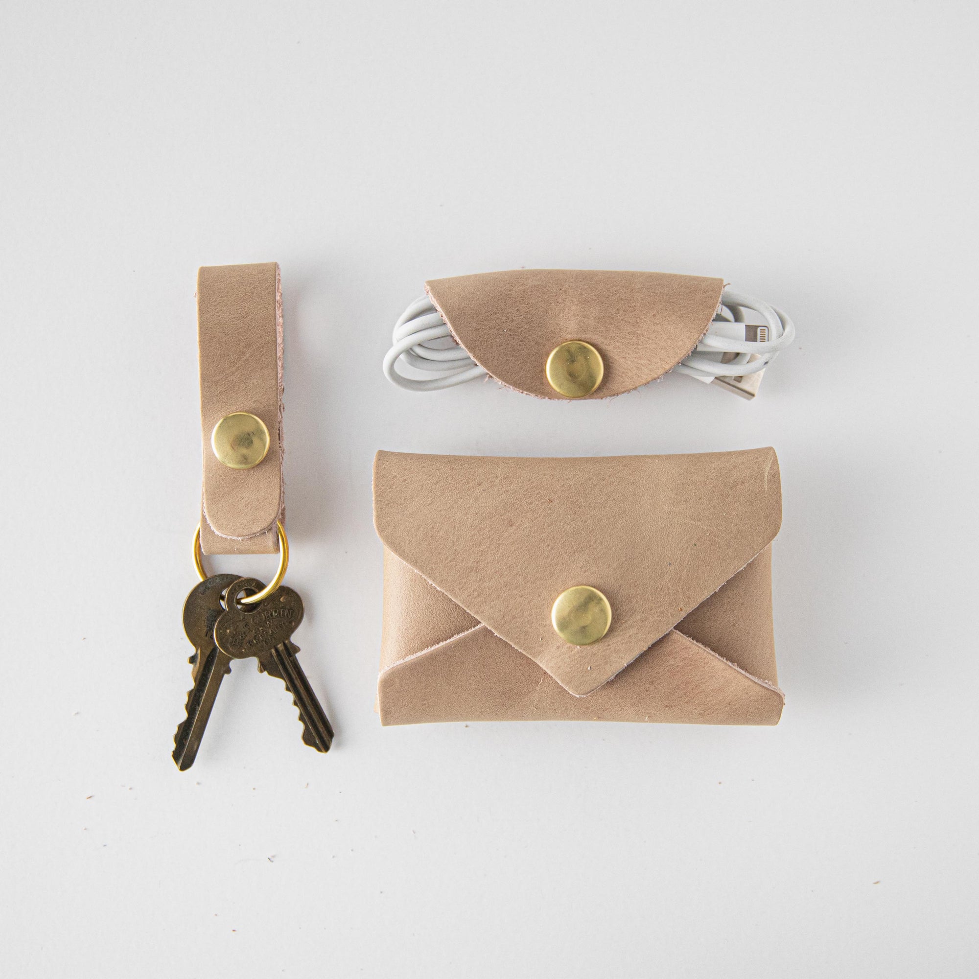 Beige Gift Set | Leather goods handmade in the USA by KMM & Co – KMM & Co.
